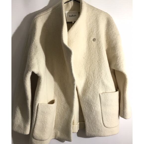 ba&sh | Jackets & Coats | Bash Crepe Wool Coat In Off White Creme ...